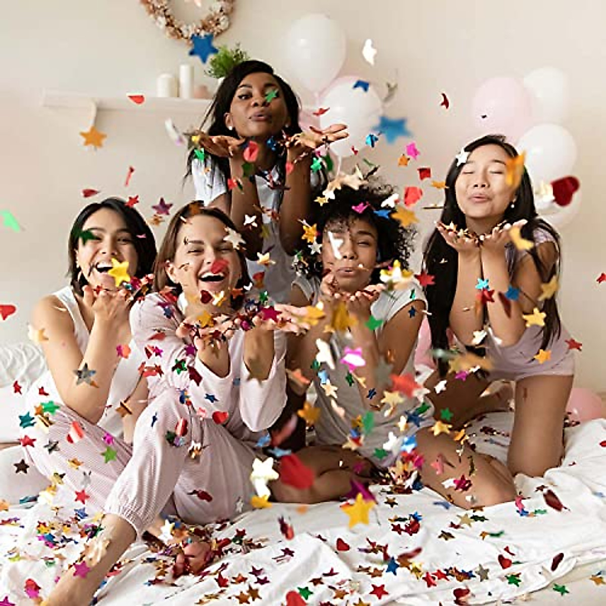 [6 Pack] 12 Inch Confetti Cannon Party Poppers Party Supplies, Air Powered | Launches 20-25ft | Celebrations, Graduation ceremony, Birthdays,Easter and Weddings