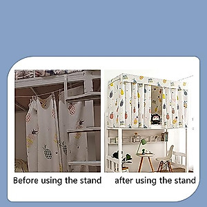 AdeptT Stainless Steel Canopy Bed Frame Post Minimalist Bed Frame Post Poles Retractable Four Corner Bed Bracket Fit for Metal Bed Wood Bed Single Bunk Bed Dormitory,C