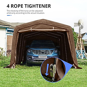 KING BIRD 10' x 15' Heavy Duty Anti-Snow Carport Car Canopy Outdoor Instant Garage with Reinforced Ground Bars