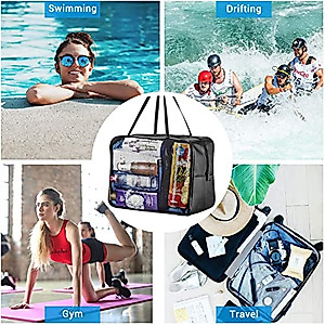 Large Shower Tote Bag Quick Dry Mesh Shower Caddy Shower Basket Beach Caddy Mesh Oxford Hanging Toiletry Bath Organizer for College Dorm Hotel Swimming Gym Camping Travel, Black