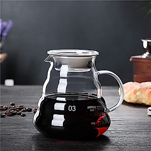 COFIMEFO Coffee Server, V60 Standard Glass Coffee Carafe Pour Over Coffee Pot, Clear, 800 ML/27 OZ