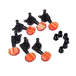 Vaguelly Skull Tuning Pegs Gold Guitar Tuners for Peal Tuning Acoustic Red of Guitar Enclosed Plastic Gold Buttons Lr Head Machine Pegs Tuners Guitar Tuning Peg Heads Rose