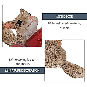 Accessories Miniature Squirrel Figurine Weightlifting Squirrel Animal Micro Landscape Decor for Plant Pots Bonsai Craft Decor Home Decor