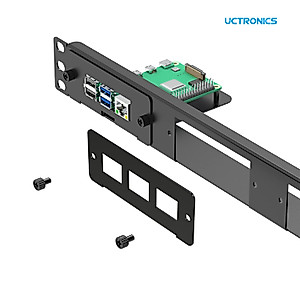 UCTRONICS 3-Slots I/O Panel for Keystone Jacks, Compatible with Front-Removable Raspberry Pi 1U Rackmount, 2 Pack