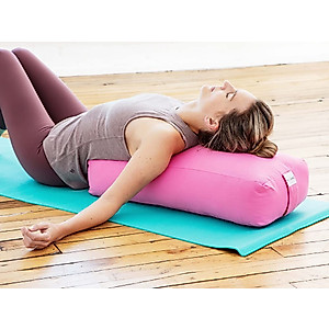 Sol Living Yoga Bolster Pillow for Restorative Yoga Meditation Bolster 100% Cotton Rectangular Meditation Cushion Firm Yoga Cushion Bolster Washable Cover Body Pillow for Balance Support Asana Poses