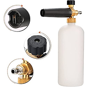 Adjustable Foam Cannon 1 Liter Bottle Snow Foam Lance with 1/4" Quick Connector Foam Blaster for Pressure Washer Gun,Heavy Duty Brass Knob
