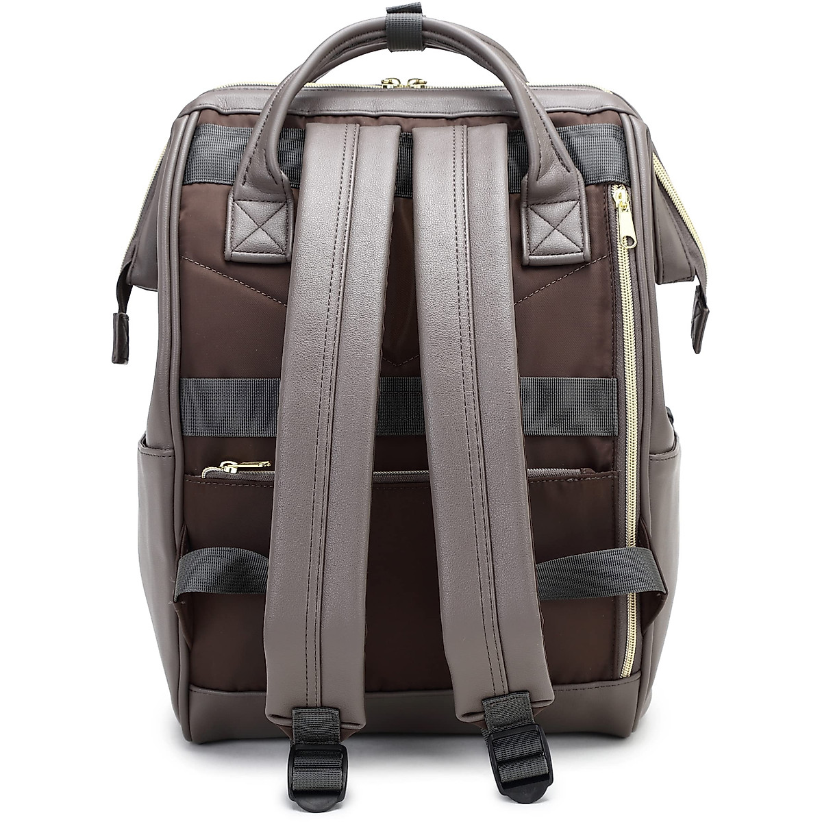 Kah&Kee Leather Backpack Diaper Bag Laptop Travel Doctor Teacher Bag For Women Man (Grey II)