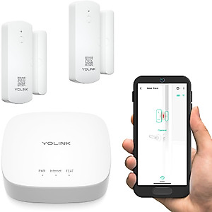 Smart Door Sensors 2 Pack, 1/4 Mile World's Longest Range Wireless Window Door Sensor Works with Alexa IFTTT, Smartphone Monitor App Alerts Open Reminder Sensor, No Audio Alarm, YoLink Hub Included