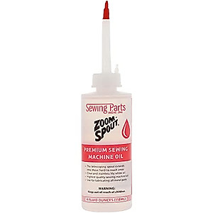 Premium Sewing Machine Oil with Zoom Spout Oiler | 4FL OZ of Stainless Lily White Oil with Flexible Telescoping Spout, Ideal for Sewing and Textile Machinery - by Sewable