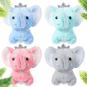 8 Pcs Operation Christmas Plush Mini Elephant Stuffed Animals 4 Inch Soft Forest Elephant Toys for Baby Shower Boys Girls Birthday Party Christian Charity Donation Supplies(Elephant, 4 Inches)