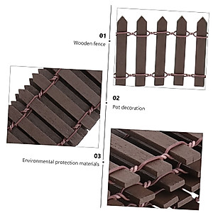 Yardwe 4pcs Elegant 100cm Miniature Picket Fence DIY Fairy Garden Accessory Coffee Finish