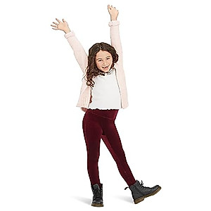 SPANX Girl's Girls Velvet Leggings (Little Kids/Big Kids) Rich Burgundy (Velvet) SM (7-8 Little Kid/Big Kid)