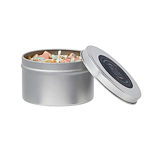 Self Love Candle by New Moon Beginnings - Negative Energy Cleansing - Handmade Aromatherapy Soy Candle - Dried Flower, Herb, & Crystal Candle - 8oz Tin