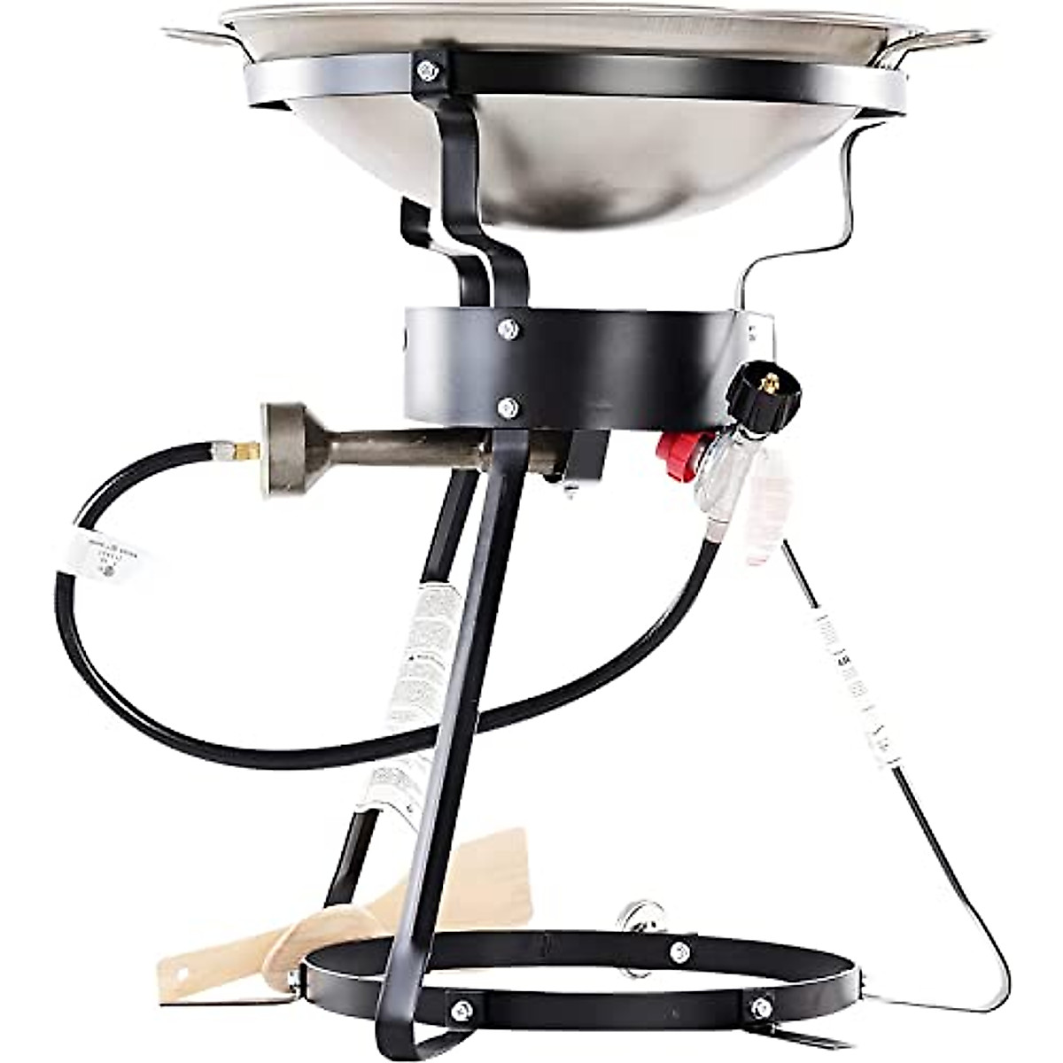 King Kooker 24WC 12" Portable Propane Outdoor Cooker with Wok, 18.5" L x 8" H x 18.5" W, Black