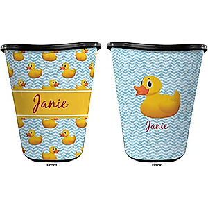 RNK Shops Rubber Duckie Waste Basket - Double Sided (Black) (Personalized)