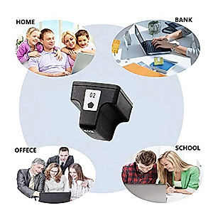 VIVIDRAW Compatible Ink Cartridge Replacement for HP 02 Work for HP PhotoSmart C6150 C6180 C7150 C7180 C7280 D7260 D7360 D7160 D7460 C8180 C6100 C5100 D7363 C5150 3110 3210 8250 8230 (3BLACK)