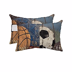 Recliner Head Pillow Ledge Loungers Chair Pillows with Insert Vintage Shabby Ball Rustic Wood Lumbar Pillow with Adjustable Strap Outdoor Waterproof Patio Pillows for Beach Pool Chair, 2 PCS