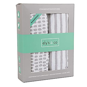 Ely's & Co. Patent Pending Waterproof Bassinet Sheet, Changing Pad Cover, and Pack n Play Sheet Bundle