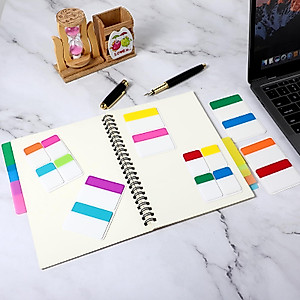 320PCS Sticky Index Tabs Transparent Sticky Notes Colored Page Markers Writable and Repositionable File Tabs Flags Self Adhesive Sticky Notes Tabs for Annotating Books Binders and File Folders