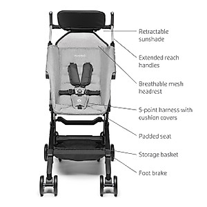 Munchkin® Sparrow™ Ultra Compact Lightweight Travel Stroller for Babies & Toddlers, Grey