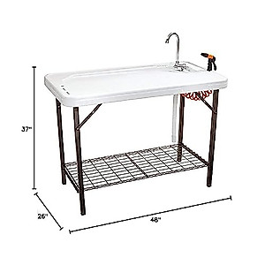 SEEK SKFT-48S Deluxe Cleaning Table, Large, White