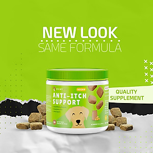 PointPet Vegan Skin Support for Dogs, 90 Count - Immune & Allergy Supplement with Omega 3, Biotin & Vitamin E - Itchy Skin Relief, Peanut Butter Flavor