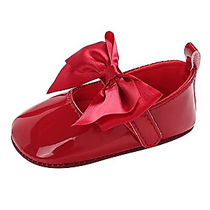 Children Shoes Fashion Flat Shoes Lace Decorative Baby Shoes Princess Shoes Girls Shoes Toddler Girls Tall Sneaker Boots (Red, 12-18 Months)