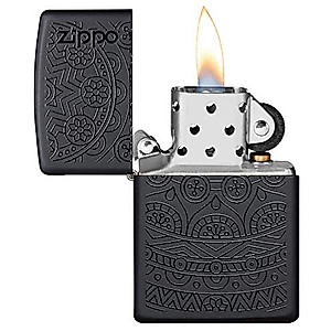 Zippo Tone on Tone Design Black Matte Pocket Lighter
