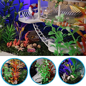 GuDoQi DIY Miniature Dollhouse Kit, Tiny House kit with Furniture and Dust Proof, Miniature House Kit 1:24 Scale Beachside Bungalow, Great Handmade Crafts Gift for Birthday Easter Day