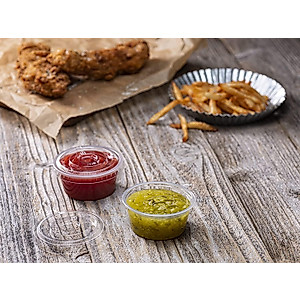 Green Direct 2 oz. Disposable Small Plastic Containers with Lids – Portion Condiment Containers for Jello Shots, Sauces, Dressings & Meal Prep, Pack of 200