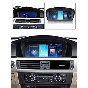 Android 12 Car Stereo GPS Sat Nav for BMW 5 Series E60 E61 E63 E64 3 Series E90 E91 E92 CCC CIC Touchscreen Multimedia Player + DVR,8-core 4+64-2005-2008 CCC 8.8 inches