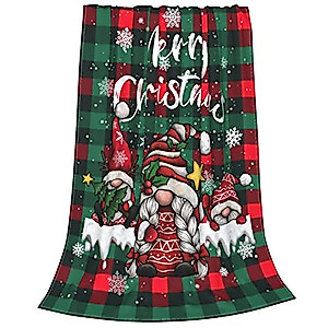 Merry Christmas Flannel Throw Blankets Merry Winter Snowflakes Bed Blanket 60"x50"