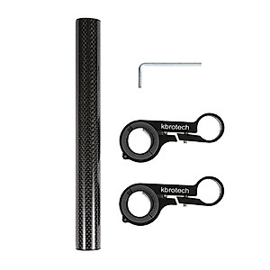 Kbrotech Bike Handlebar Extender Double Handlebar Extension Carbon Fiber Mount Holder with Aluminum Alloy Braket Space Saver (DBlack)