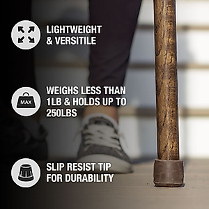 Brazos Handcrafted Wood Walking Stick, Twisted Oak, Traveler Style, for Men & Women, Made in the USA, Brown, 55"