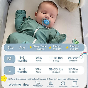 ZIGJOY Shark-Fin Transition Swaddle - 0.5 Tog Rayon Made from Bamboo Sleep Sack Transitional Swaddle Sack Baby Wearable Blanket with 2-Way Zipper, Mint Green, 6-12 Months