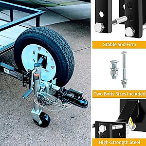 MaxxHaul 50214 Spare Tire Carrier Mount for Utility Boat Trailer Bracket Holds 4 Lugs (4 on 4" Bolt Pattern) and 5 Lugs (5 on 4-1/2" Bolt Pattern) Trailer Wheels