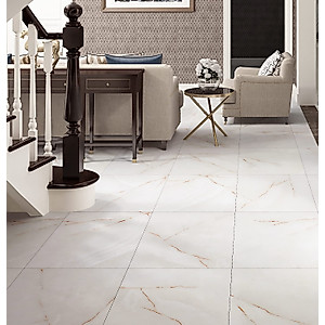 FunStick 30 Pack Grey Vinyl Flooring Peel and Stick Floor Tiles 12x12 Inch Pink Marble Waterproof for Bathroom and Kitchen