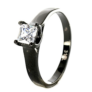 2 pc Camo Wedding Rings Set - Solitaire Wedding Ring - Wedding Ring - Engagement Ring - Bridal Rings Set - Cz Engagement Rings - Black Camo - Black Engagement Ring - Stainless Steel Ring (5)