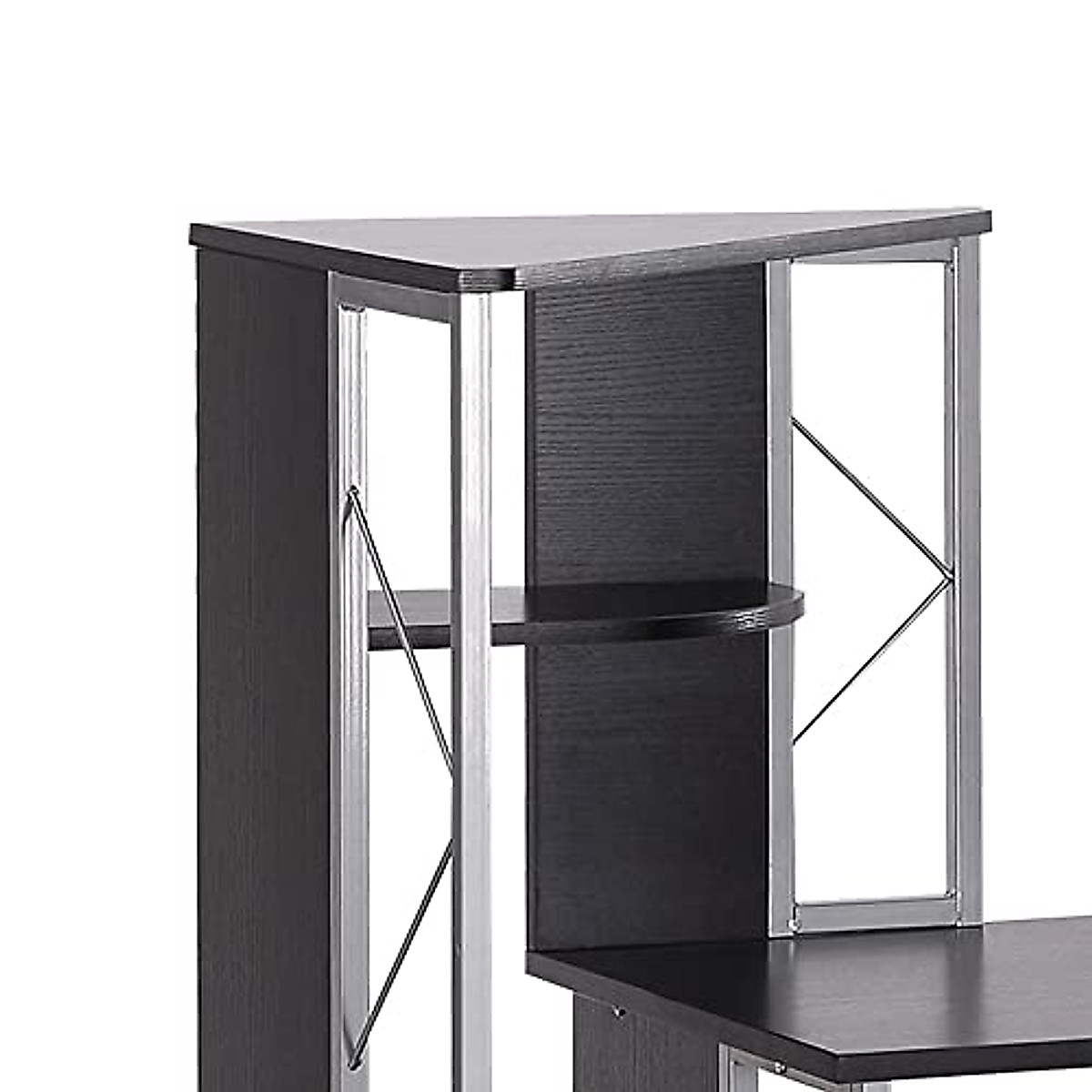 HOMCOM 52" Modern Computer Desk with Storage Shelves and Drawers, Home Office Desk, Study Workstation with CPU Stand, Black