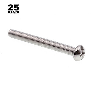 Prime-Line 9004386 Machine Screw, Round Head, Slotted/Phillips Combo, #10-32 X 1-3/4 in, Grade 18-8 Stainless Steel, Pack of 25