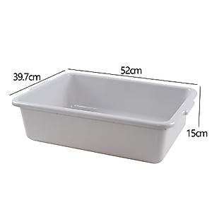 Oymlclivisa 25 L Plastic Commercial Bus Tubs, Restaurant Bus Boxes, Gray, 4 Packs