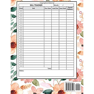 Bill Payments Tracker: Bill Payment Organizer Log Book Monthly Bill Planner Notebook | Expense and Bill Tracker