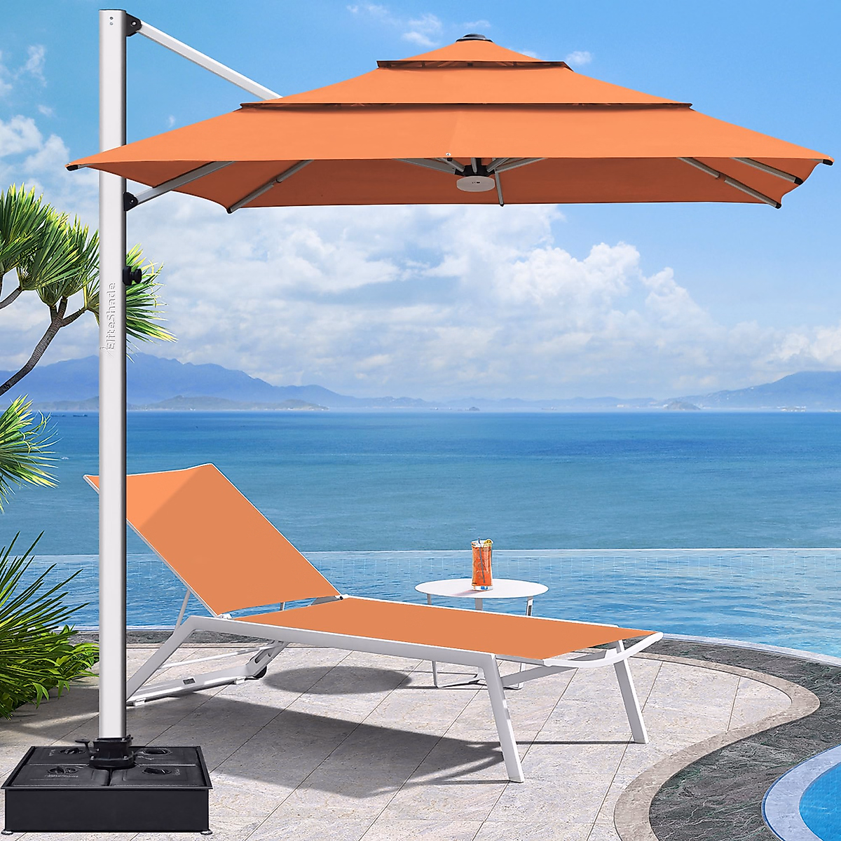 EliteShade USA 9FT Patio Umbrella Replacement Covers 8 Ribs Market Umbrella Canopy Cover (CANOPY ONLY) (Rust)