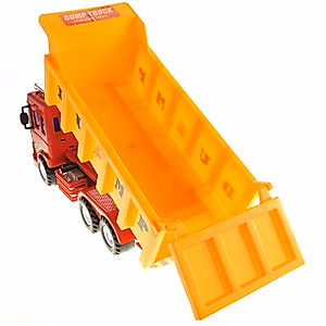 PowerTRC 15" Push & Go Dump Truck Toy | Realistic Friction Powered Dump Construction Truck for Kids Ages 3 Up