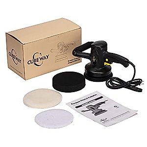 Buffer Polisher, 6-inch Electric Variable Speed Car Buffer Machine, Random Orbital Polisher Waxer Kit with 3 Pads for Car Detailing Polishing and Waxing, CUBEWAY