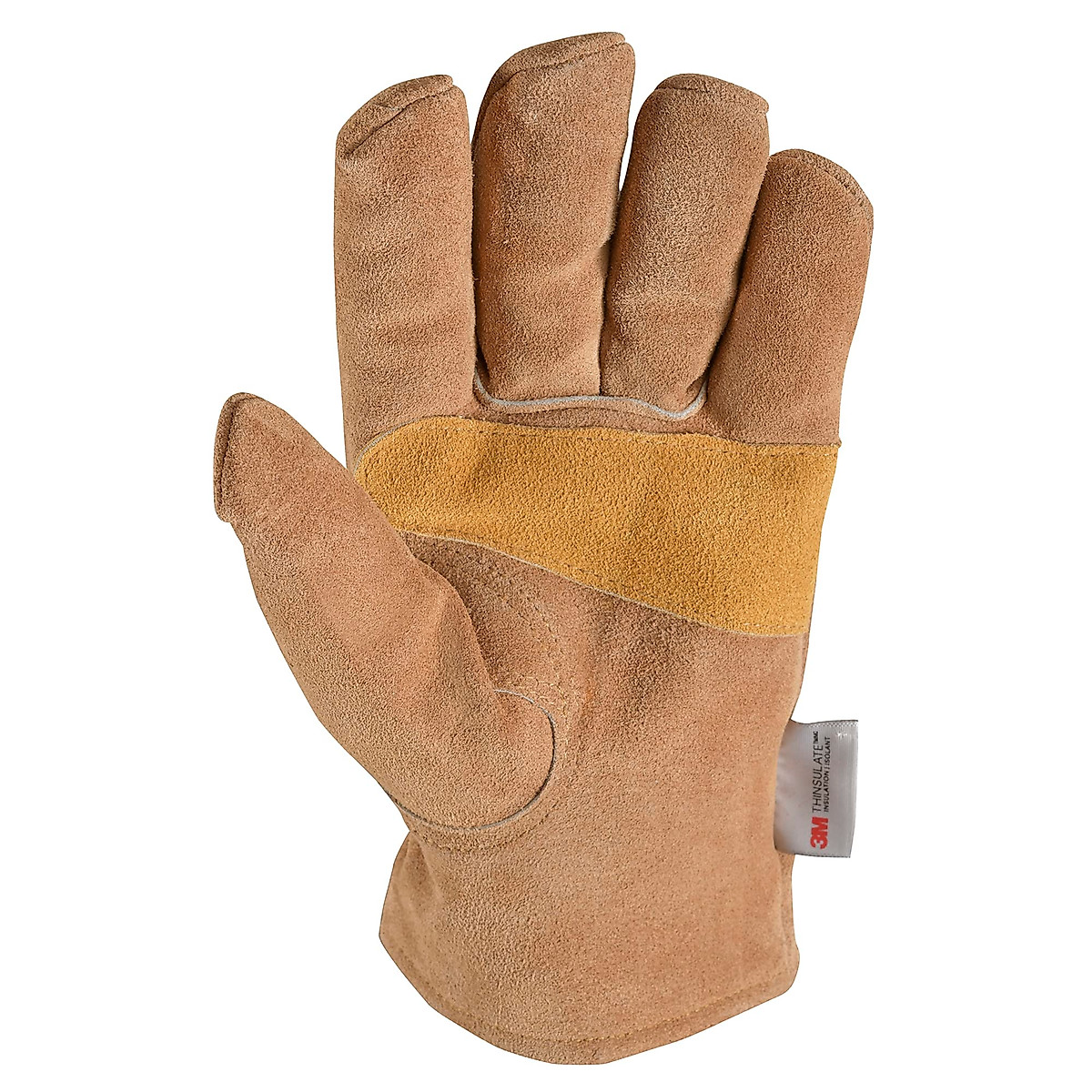Wells Lamont Men's Insulated Split Cowhide Winter Leather Work Gloves, Large (1080L), Brown