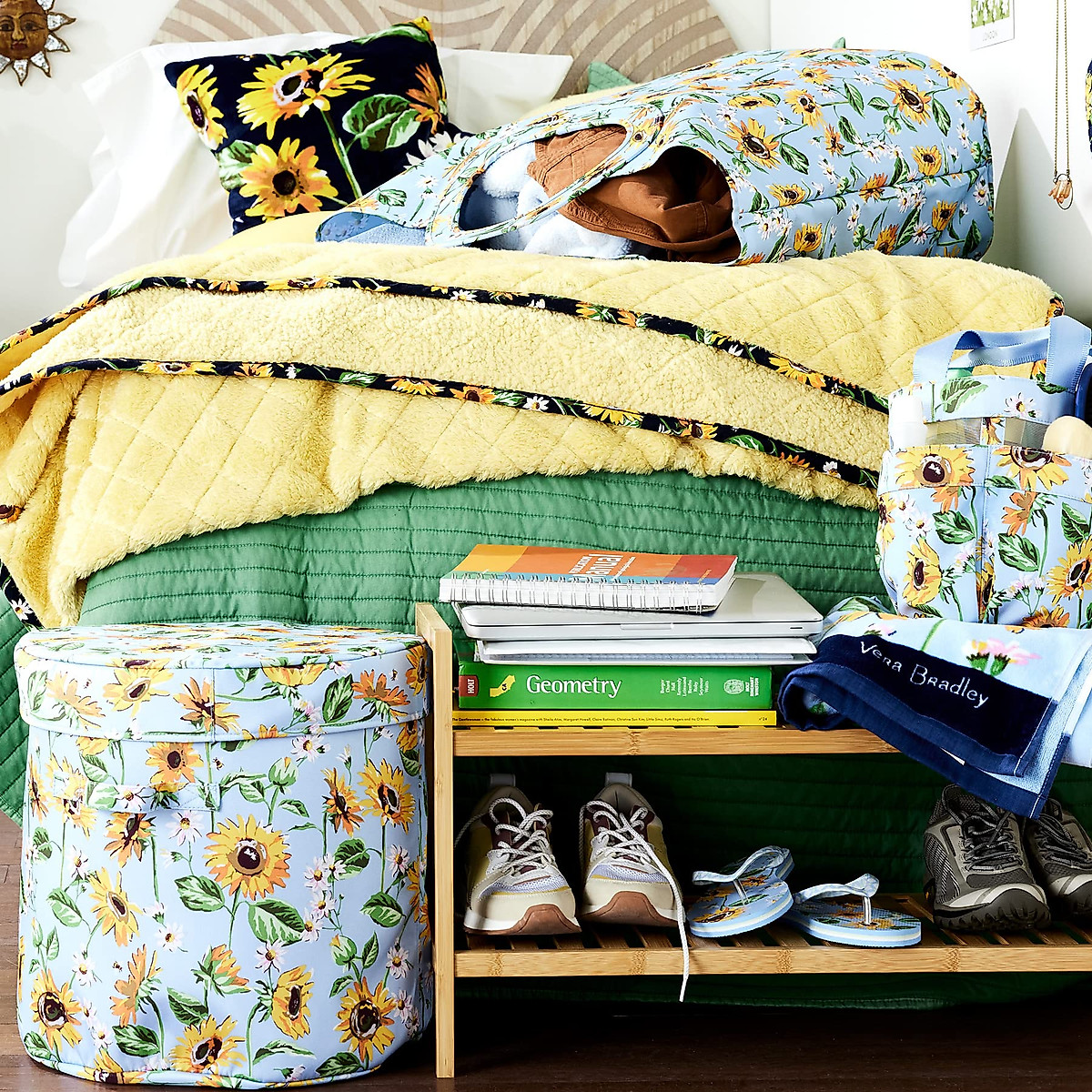 Vera Bradley Women's Decorative Throw Pillow With Removeable Hypoallergenic Insert, Rosy Outlook, One Size