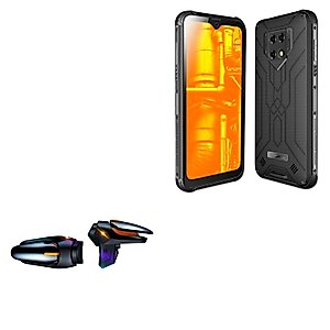BoxWave Gaming Gear Compatible with Blackview BV9800 Pro - Touchscreen QuickTrigger Auto, Trigger Buttons Autofire Gaming Mobile FPS - Jet Black