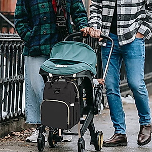 Fandiar Diaper Bag with Changing Station, Diaper Bags for Baby Girl Boy Multi-Function Travel Portable Bassinet Backpack Mommy Bag, Large Capacity, Water Resistant and Stylish