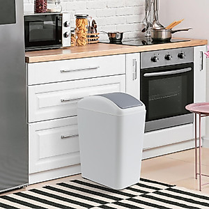 Taysisiter 4.5 Gallon Slim Plastic Trash Can with Lid, Swing Top Garbage Bin, 3 Packs